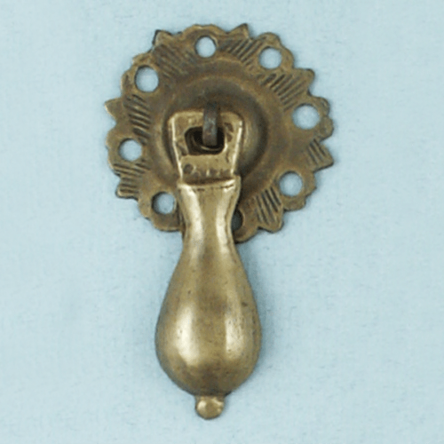 Brass fish tail, pear drop and teardrop handles, drawer pulls