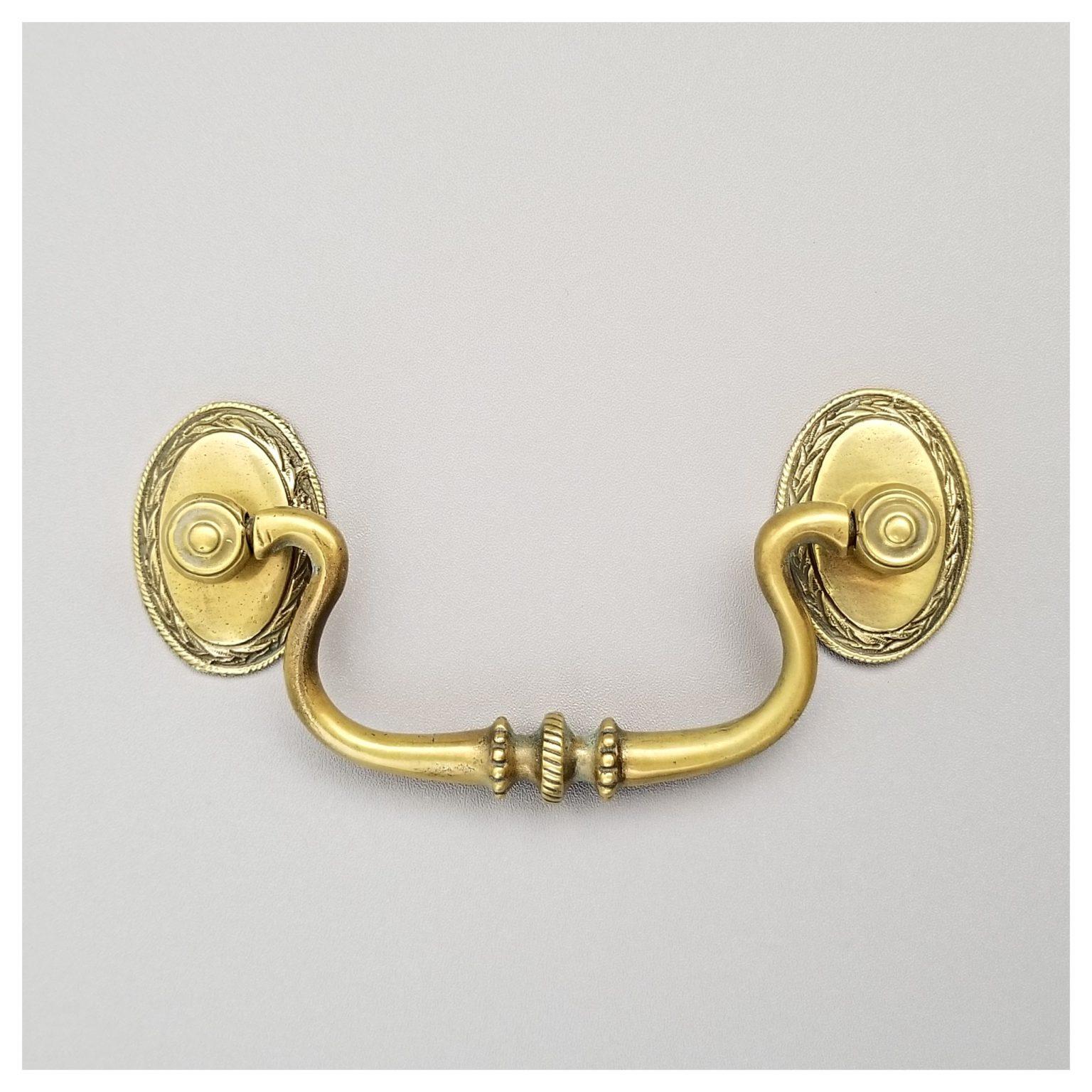 Brass swan neck loop handle, swan neck bail handle, complete loop handles