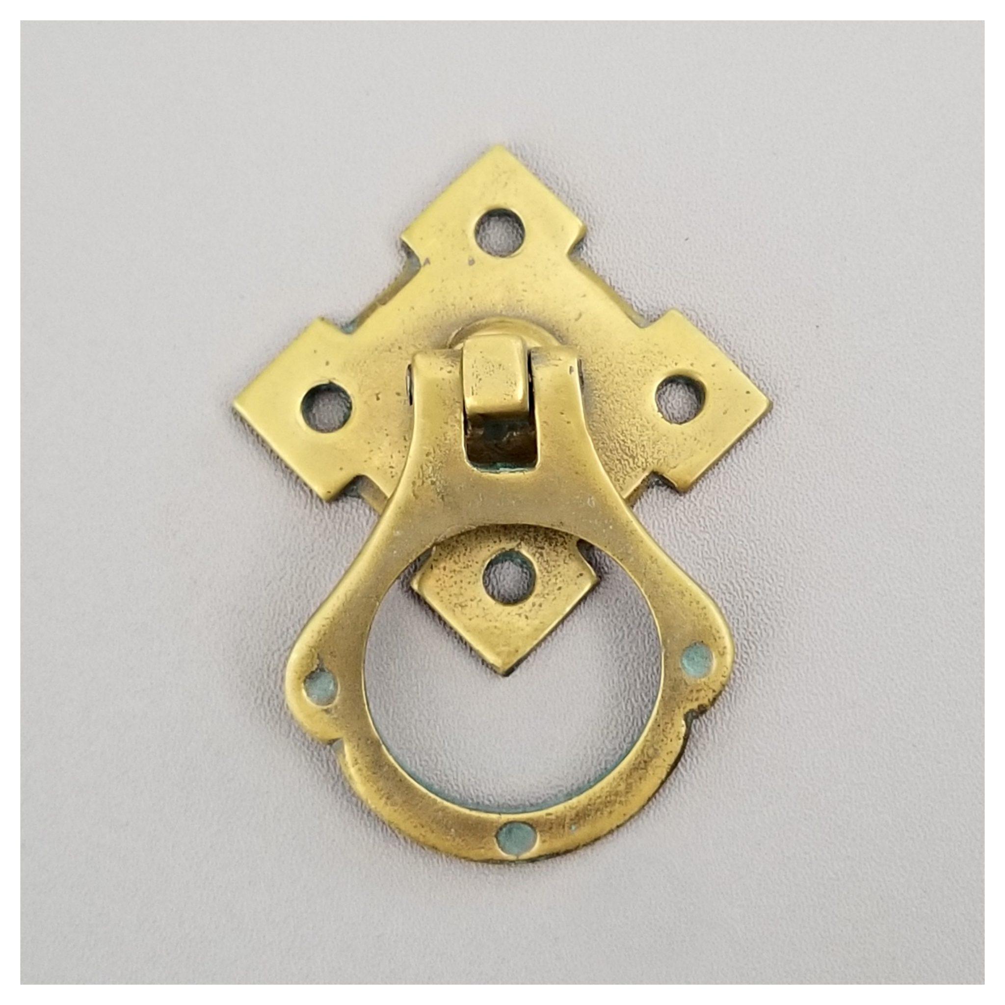 Brass ring drop handles, ring pulls, ring drawer pull