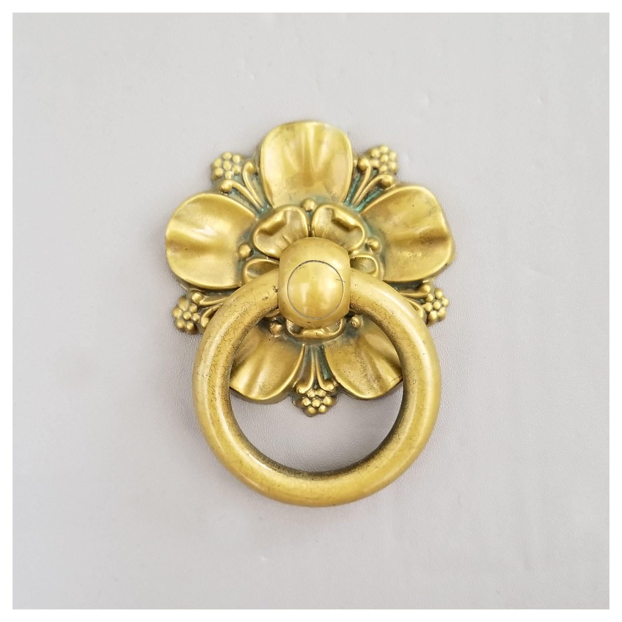 Brass ring drop handles, ring pulls, ring drawer pull