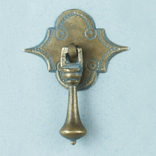 Brass fish tail, pear drop and teardrop handles, drawer pulls