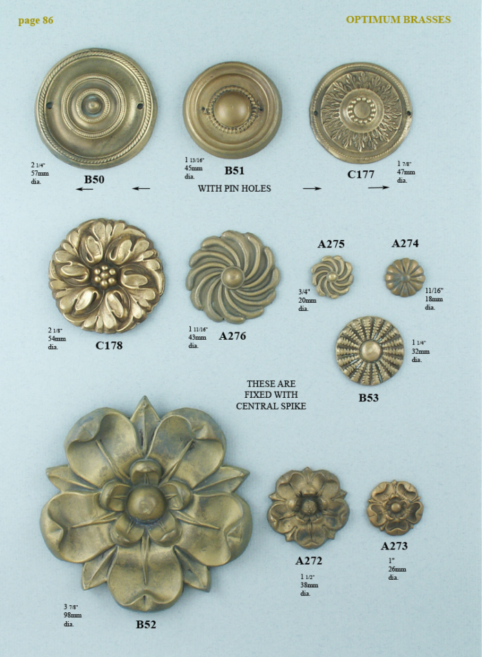 Larger Tudor Rose Pattern Mount - A272 : Optimum Brasses