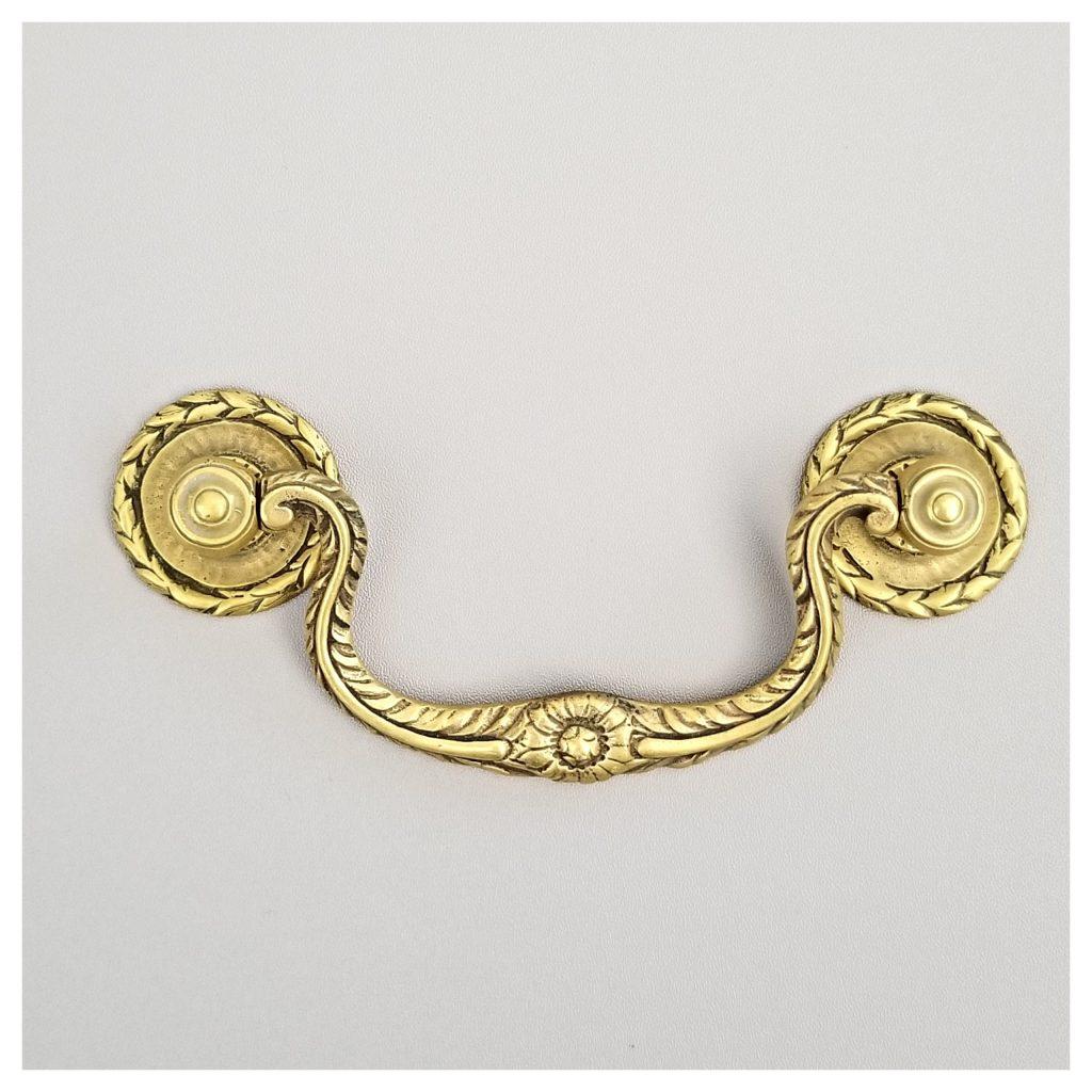 Brass swan neck loop handle, swan neck bail handle, complete loop handles