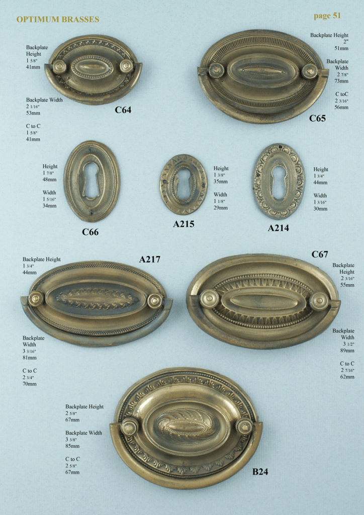 Pressed Type Oval Handle : Optimum Brasses
