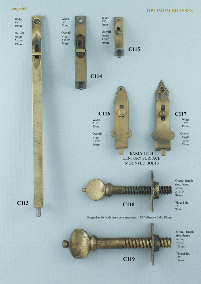 Decorative Bolt - C116 : Optimum Brasses