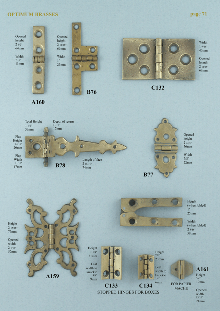 Butterfly Hinge - A159 : Optimum Brasses