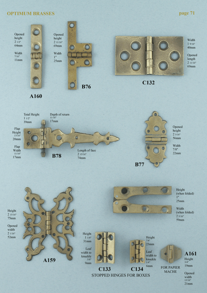 Butterfly Hinge : Optimum Brasses